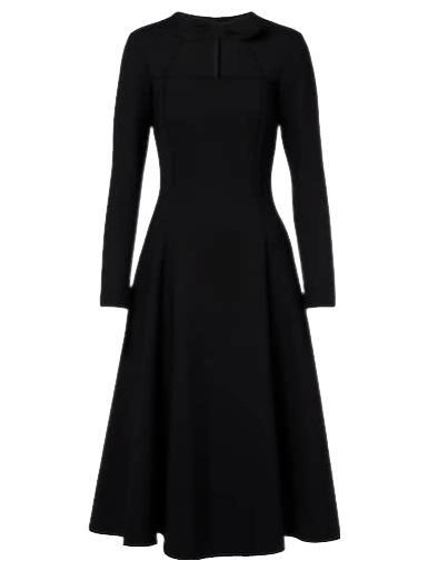 Oscar De La Renta Cutout Wool-blend Dress - Black