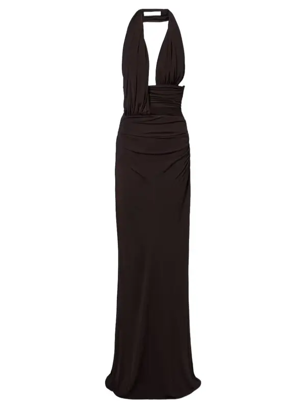 Christopher Esber Cutout Halterneck Jersey Maxi Dress - Black
