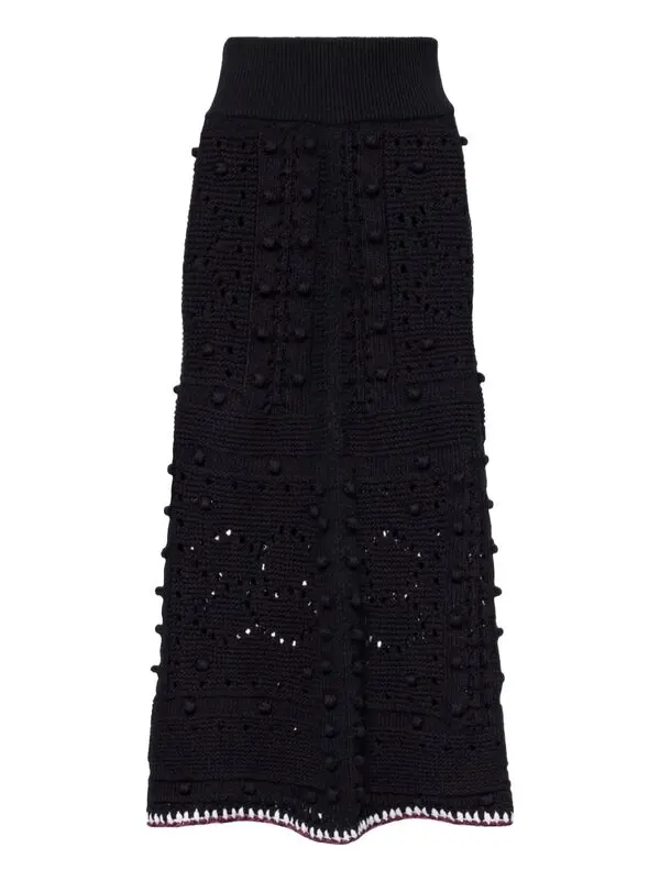 Dorothee Schumacher Cotton-blend Crochet Midi Skirt - Black