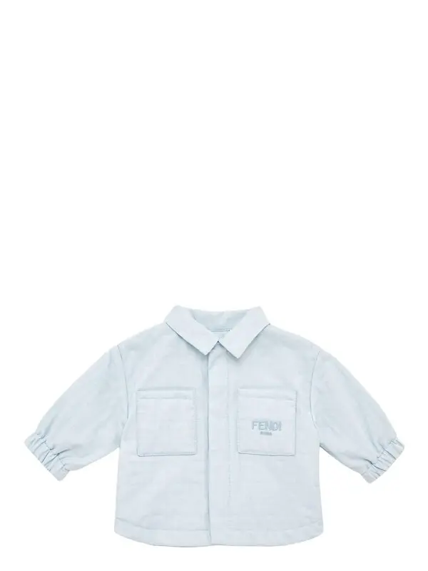 Fendi Embroidered Poplin Jacket - Light Blue