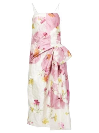 Erdem Floral Gathered Midi Dress - Pink