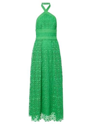 Elie Saab Halterneck Midi Dress - Green