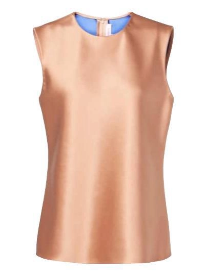 Carolina Herrera Sleeveless Satin Top - Nude