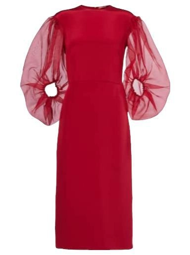 Altuzarra Danielle Silk Cady Midi Dress - Red