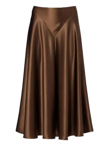 Altuzarra Silk Satin Midi Skirt - Brown
