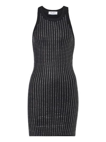 Attico Embellished Cotton Minidress - Black