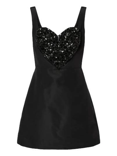 Carolina Herrera Embellished Heart Mini Dress - Black