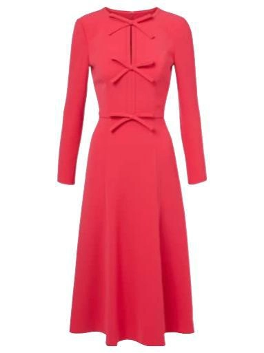 Carolina Herrera Bow-detail Crêpe Midi Dress - Red
