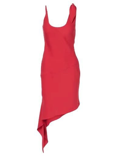 COURREGES Asymmetrical Mini Dress With Scarf Detail - Red