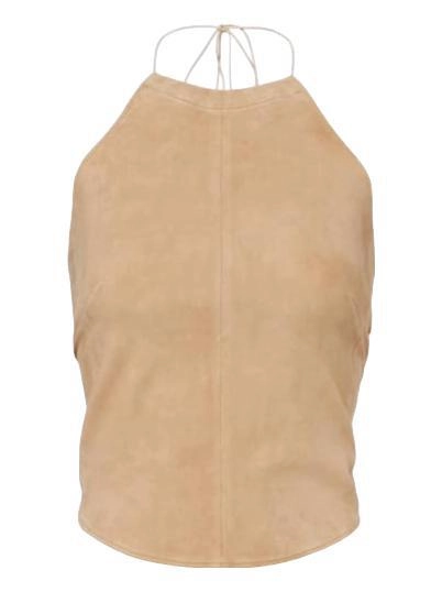 Stouls Rosie Halterneck Suede Top - Nude
