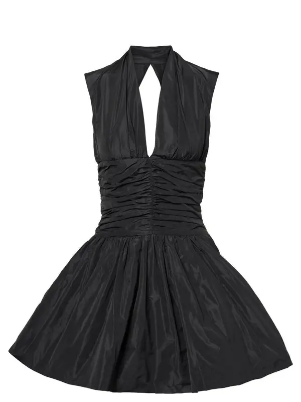 PATOU Pleated Detail Halterneck Dress - Black