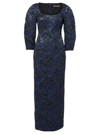 Oscar De La Renta Metallic-effect Jacquard Gown - Black