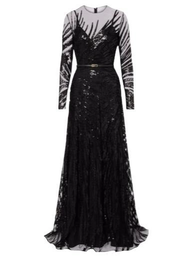 Elie Saab Embellished Gown - Black