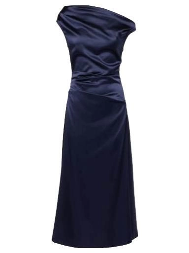 Staud Elyse Pleated Silk-blend Maxi Dress - Black