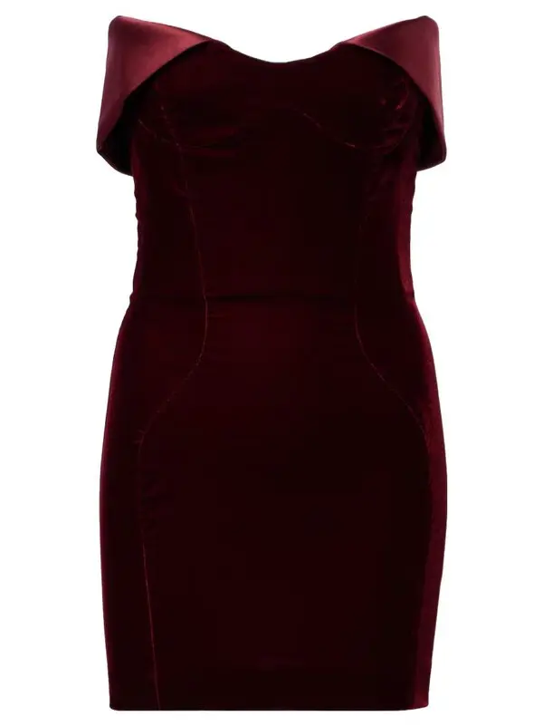 MUGLER Sweetheart Neckline Sleeveless Mini Dress - Black
