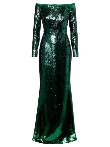 Elie Saab Sequined Off-shoulder Gown - Black