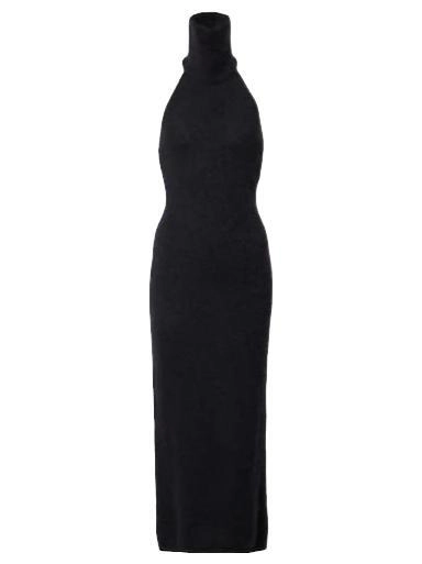 Magda Butrym Halterneck Mohair-blend Maxi Dress - Black