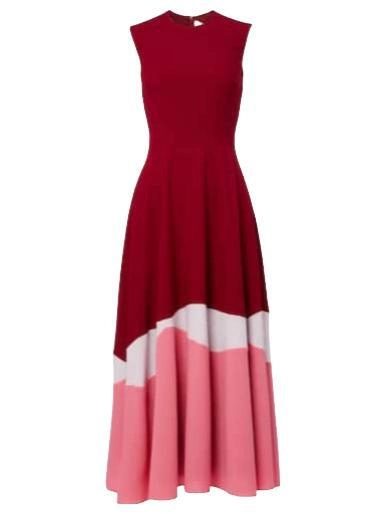 ROKSANDA Gradient Color-blocked Cocktail Dress - Red