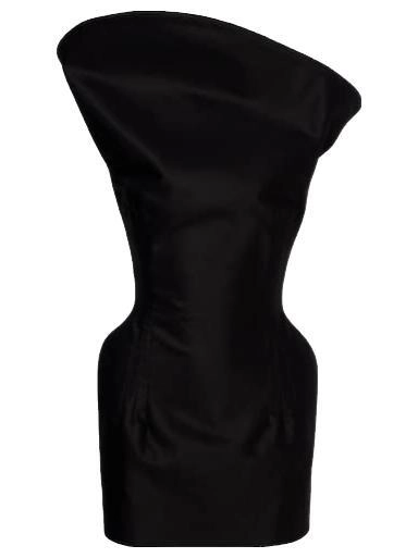 Magda Butrym Asymmetrical Dress With Back Zipper Detail - Black