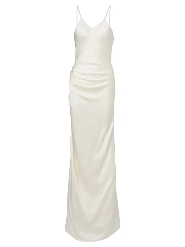 Victoria Beckham V-neck Open Back Maxi Dress - No