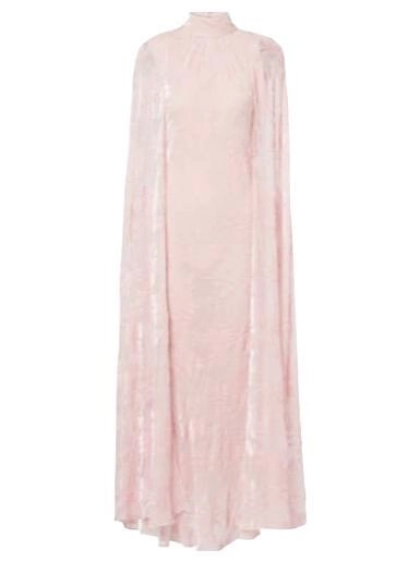 RODARTE Floral Velvet Devoré Gown With Cape Detail - Pink