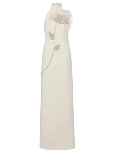 Rebecca Vallance Starlight Embellished Halterneck Gown - White