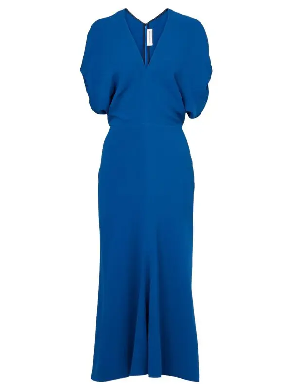 Victoria Beckham Crepe Satin Midi Dress - Blue