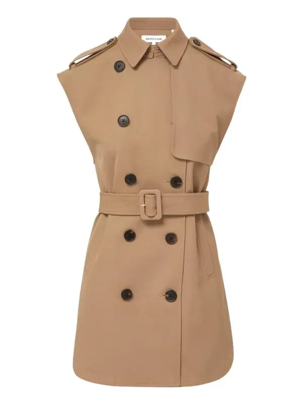 Veronica Beard Willmott Trench Vest - Nude
