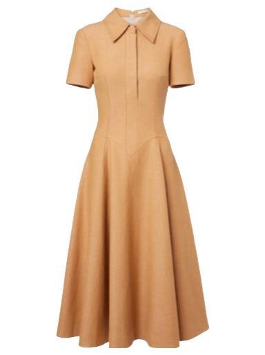 EMILIA WICKSTEAD Jody Cotton And Linen Blend Midi Dress - Nude