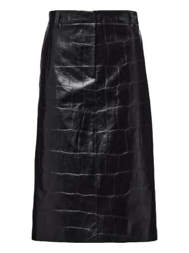 Stella McCartney Croco-embossed Pencil Skirt - Black