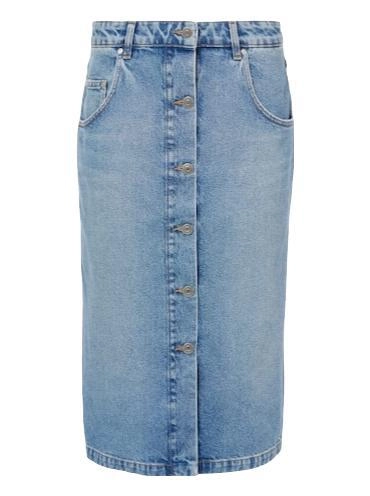 Stella McCartney Chain-detail Denim Midi Skirt - Blue