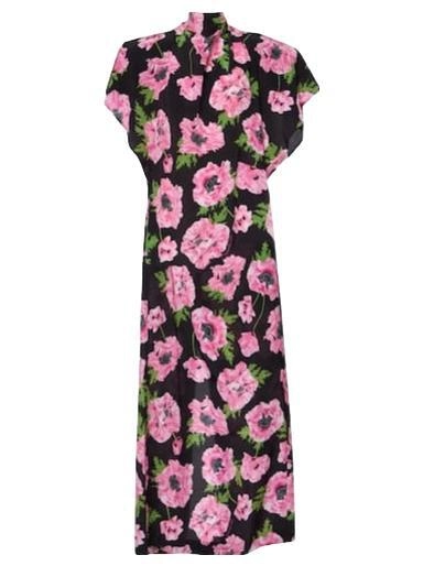 Stella McCartney Floral Printed Silk Maxi Dress - Pink