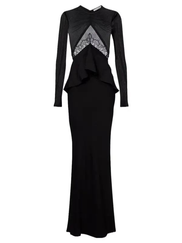 Christopher Esber Lace-trimmed Gown - Black