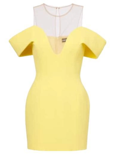 David Koma Off-shoulder Wool Crêpe Minidress - Yellow