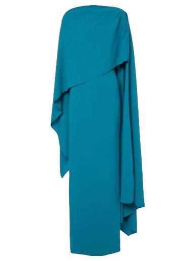ROKSANDA Demetria Caped Crêpe Midi Dress - Blue