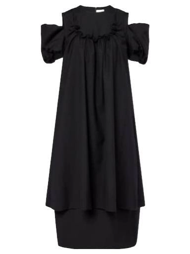 Comme Des Garçons Cutout Wool Midi Dress - Black