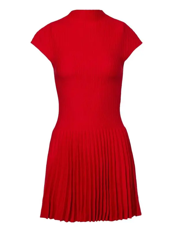 Magda Butrym Ribbed Turtleneck Minidress - Red