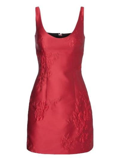 EMILIA WICKSTEAD Sleeveless Jacquard Minidress - Red