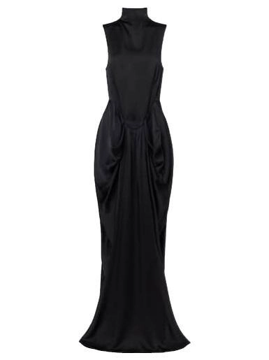 Stella McCartney Draped Satin Gown - Black
