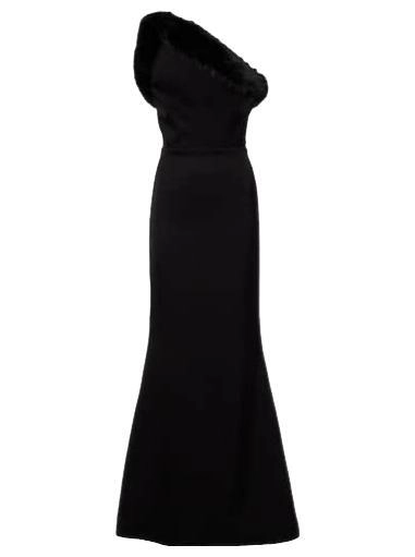 David Koma One-shoulder Bustier Gown With Trim - Black