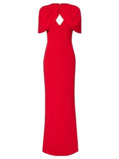 Rebecca Vallance Cameron Cape Effect Gown - Red
