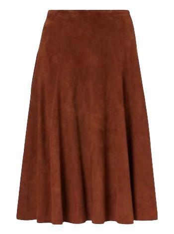 Stouls Sabrina Suede Midi Skirt - Brown