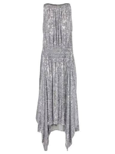 Rabanne Sequined Strapless Asymmetrical Cocktail Dress - Gray