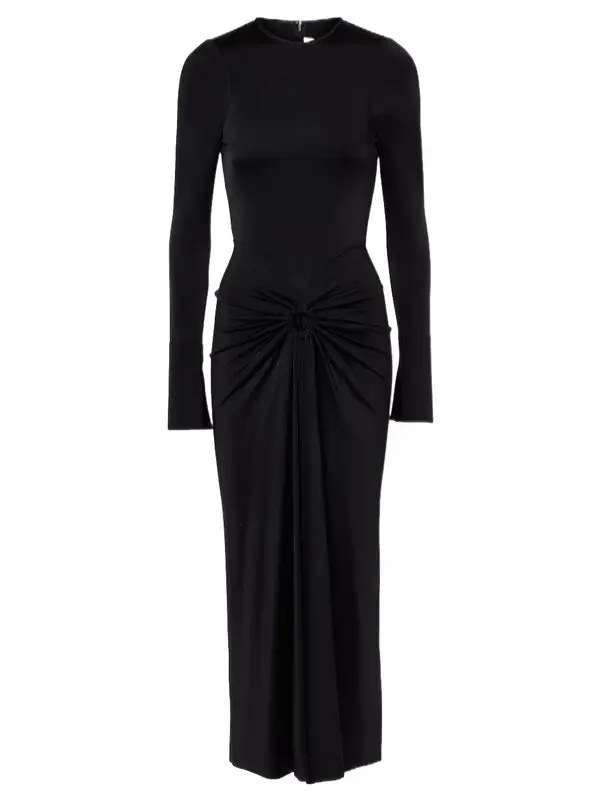 Victoria Beckham Gathered Midi Dress - Black