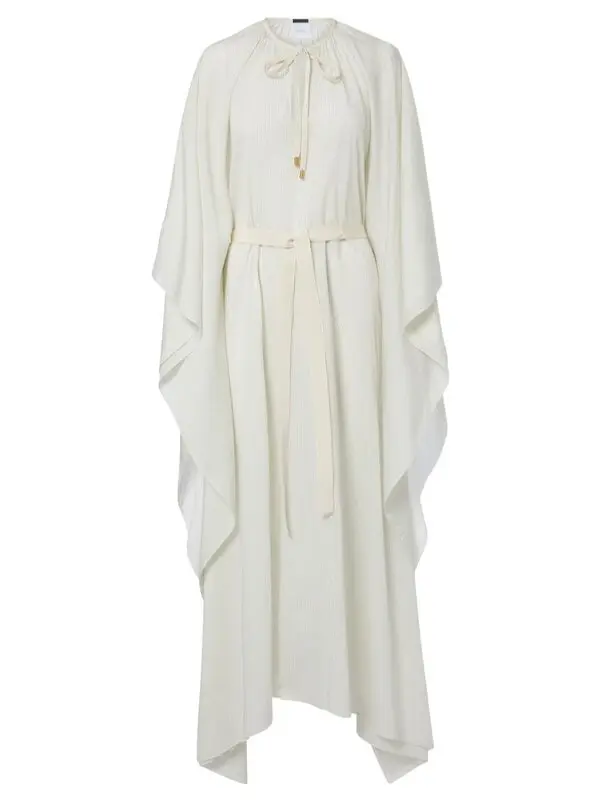 PATOU Striped Maxi Dress With Detachable Belt - White