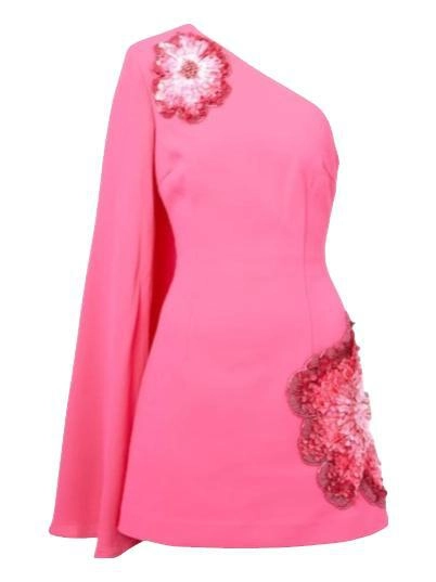 Rebecca Vallance Layana Embellished Minidress With Cape Detail - Pink