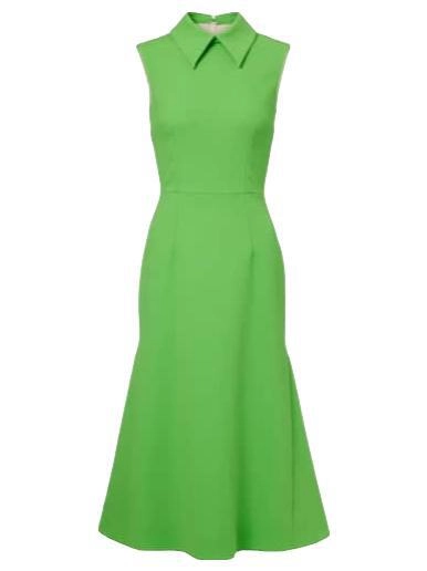 EMILIA WICKSTEAD Leontine Wool Crêpe Midi Dress - Green