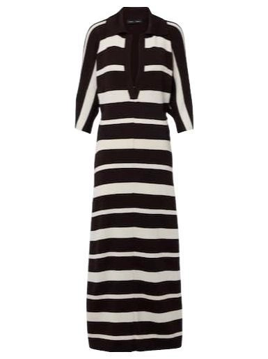 Proenza Schouler Solana Striped Wool And Silk Maxi Dress - Black