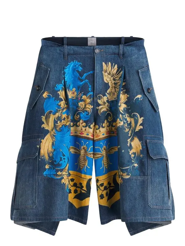 Dior Blason Delft Bermuda Shorts - Blue