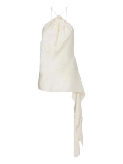 Victoria Beckham Gathered Halterneck Top - White